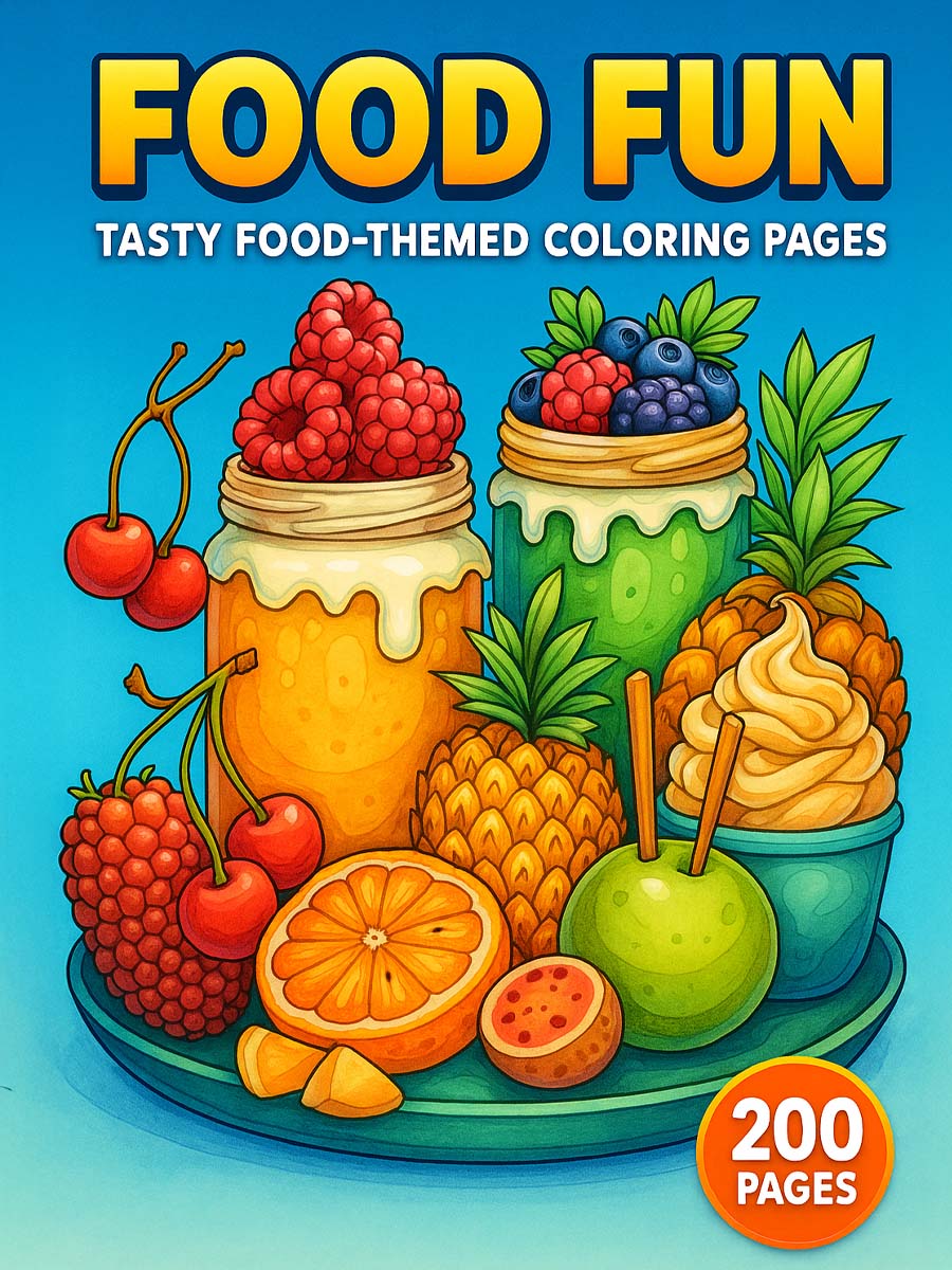 Food Fun – 200 Delicious Food-Themed Coloring Pages | Little Joy Club